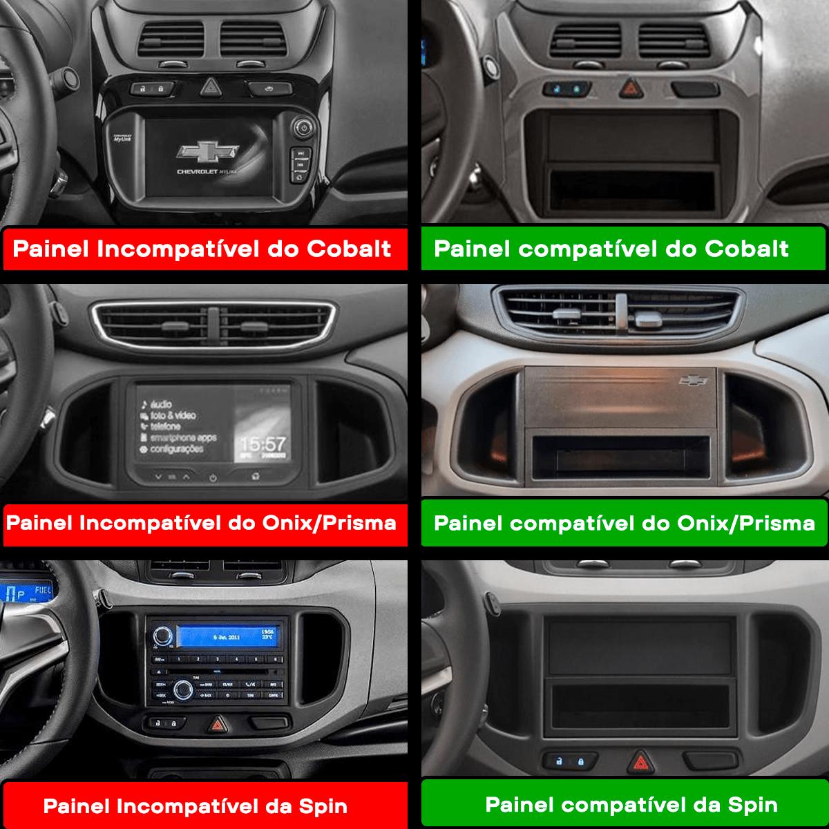 Central Multimídia Onix Spin Prisma Cobalt 2013-2019 Android Auto Full - Ecarshop
