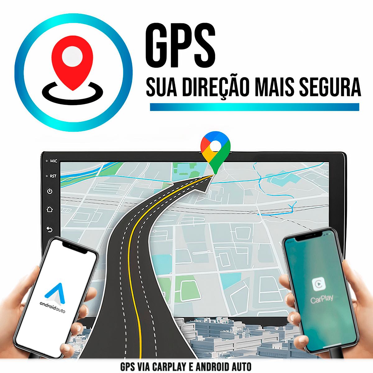 MP5 9" CarPlay Android Auto Honda Fit 2009-2014 Bluetooth Câmera - Ecarshop