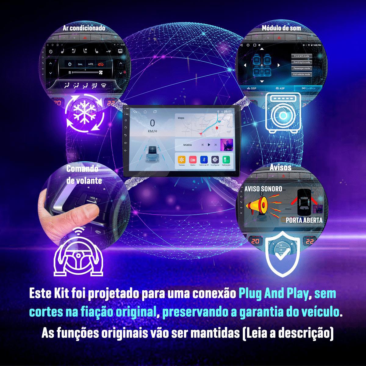 Kit Central Multimídia Onix 2024 GPS CarPlay Android Auto - Ecarshop