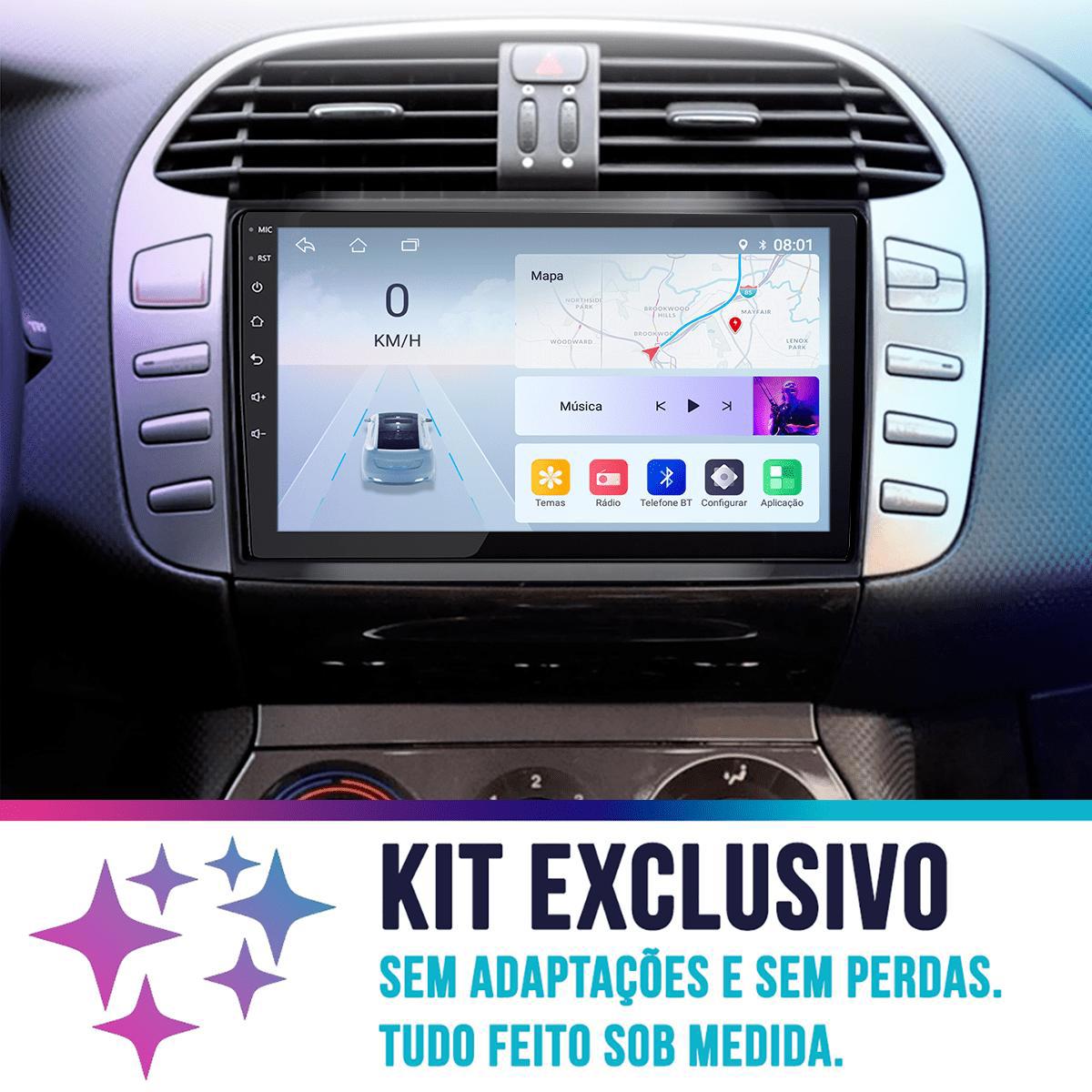 kit Central Multimídia Fiat Bravo Octa-Core 4GB RAM 64GB Full HD - Ecarshop