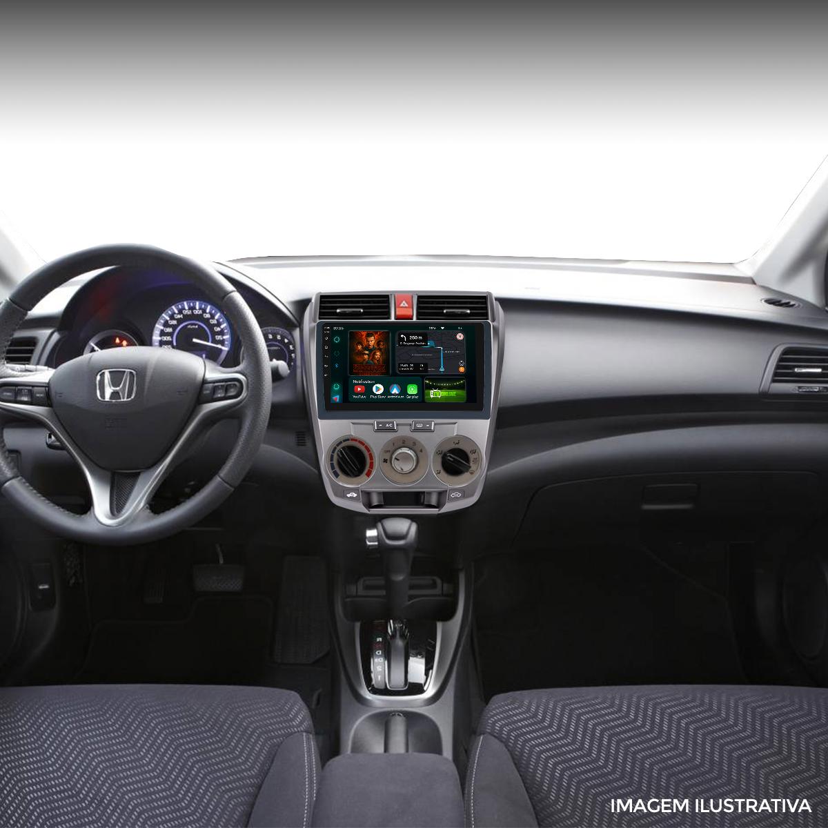 Kit Multimídia Android 9” Honda City 2009 a 2014 | 4GB + 64GB, CarPlay ...