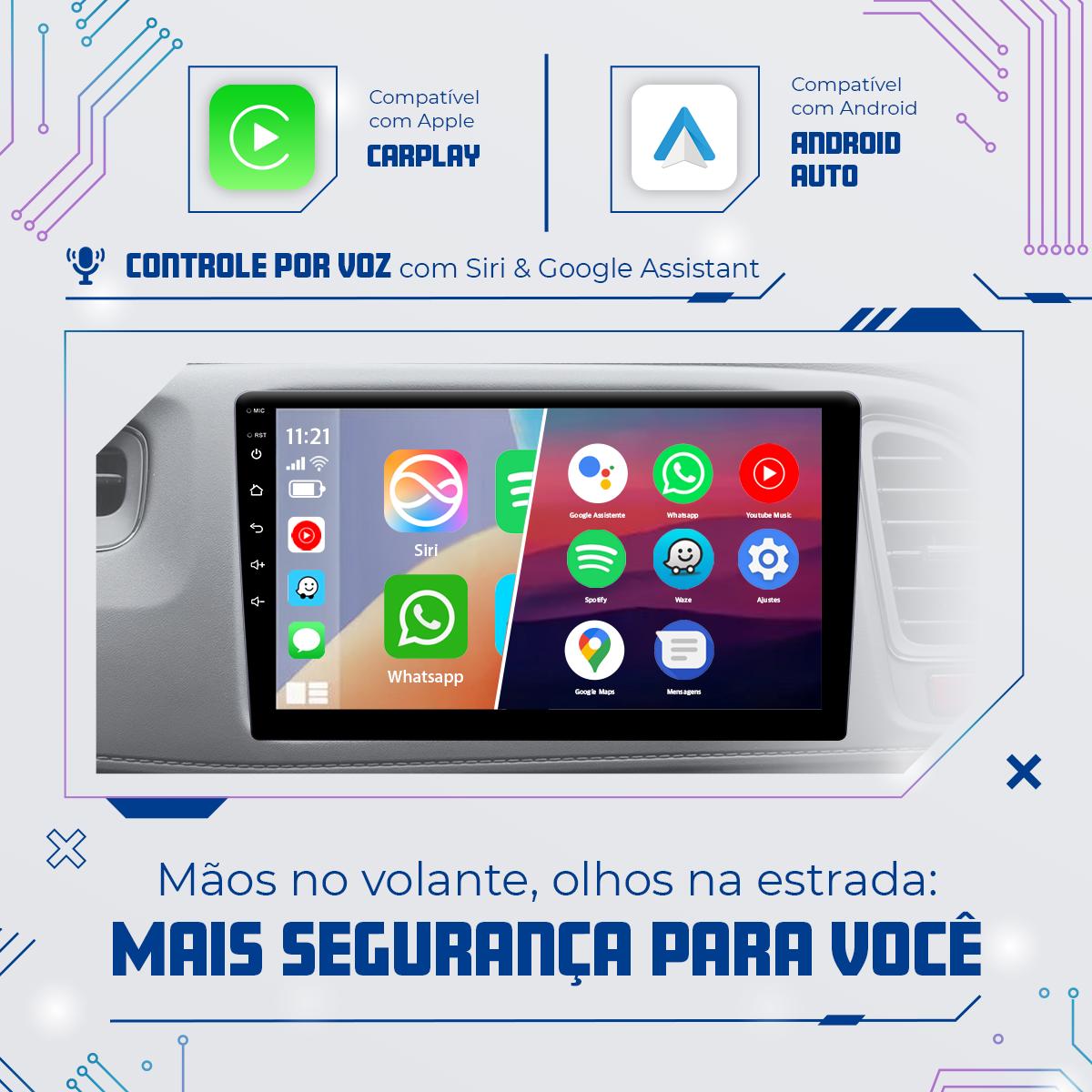 Kit Multimídia Ford Ka 2015 a 2017 9” CarPlay Android Auto - Ecarshop