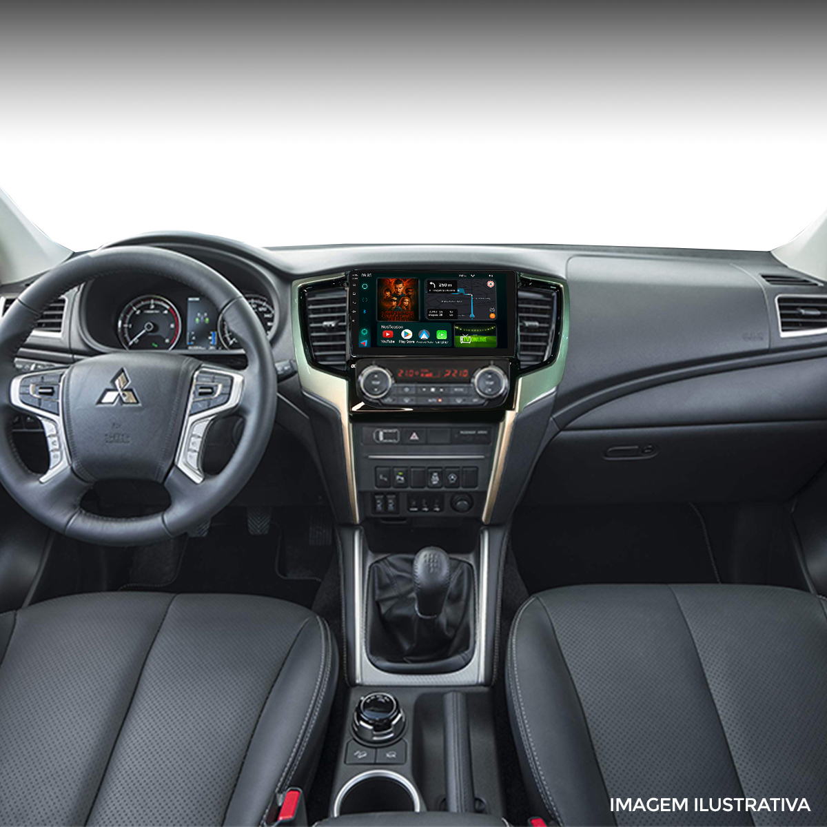 Kit Multimídia 9” L200 Triton 2020 a 2025 CarPlay Android - Ecarshop