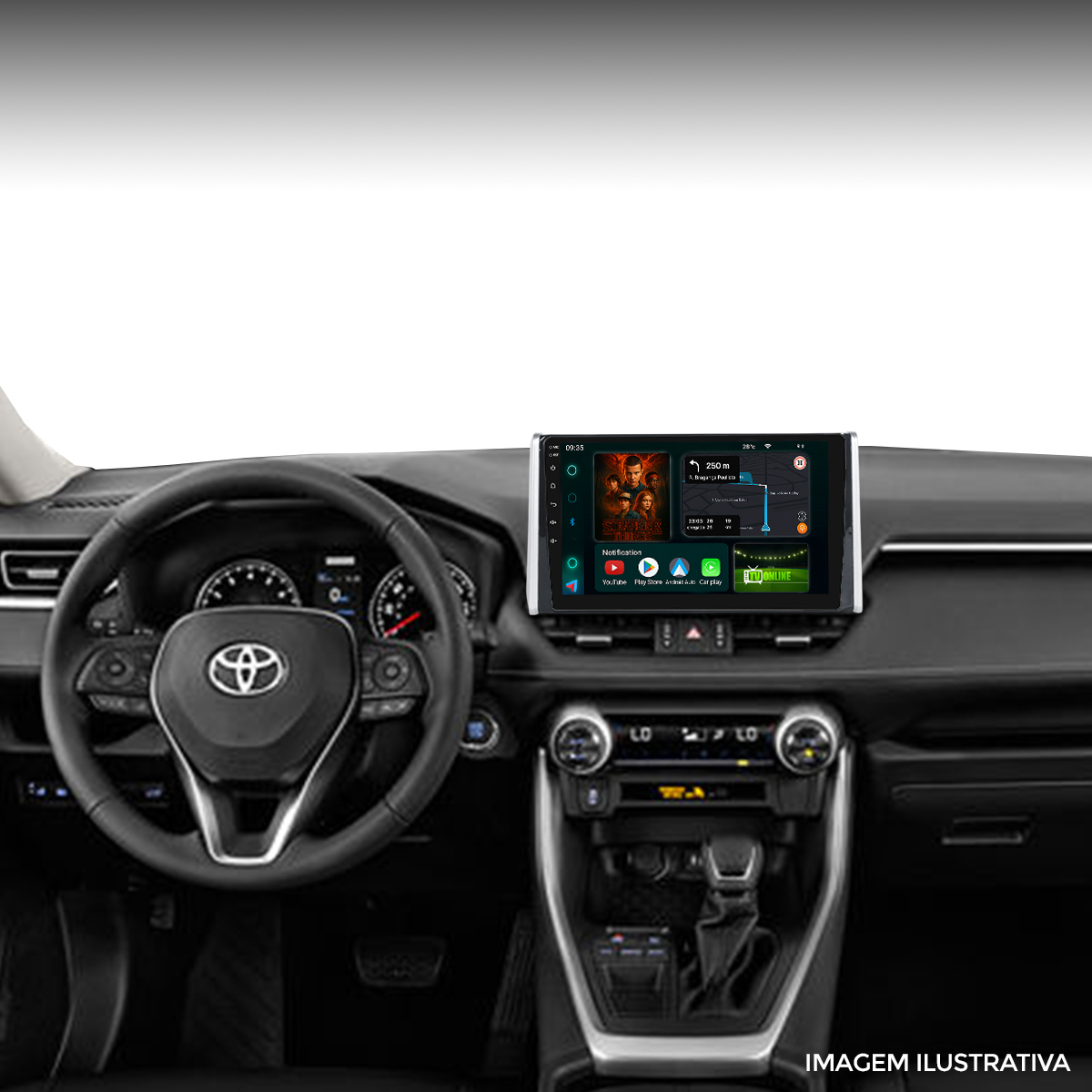 Kit Multimídia Rav4 2019 a 2024 9” CarPlay Android Auto GPS - Ecarshop