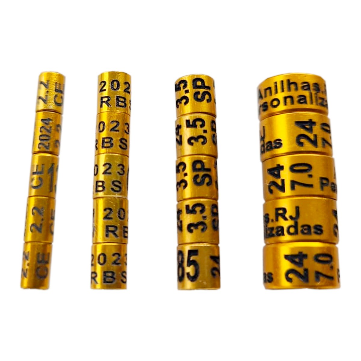 Anilhas Personalizadas em Alumínio 2,2mm - Anilhas Personalizadas