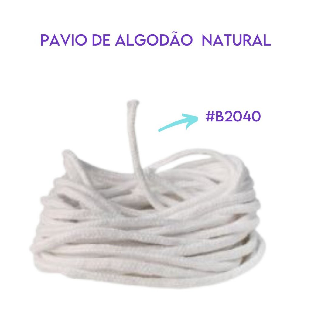 Pavio Natural - SEM PARAFINA (B2040) - TUDO PARA VELAS
