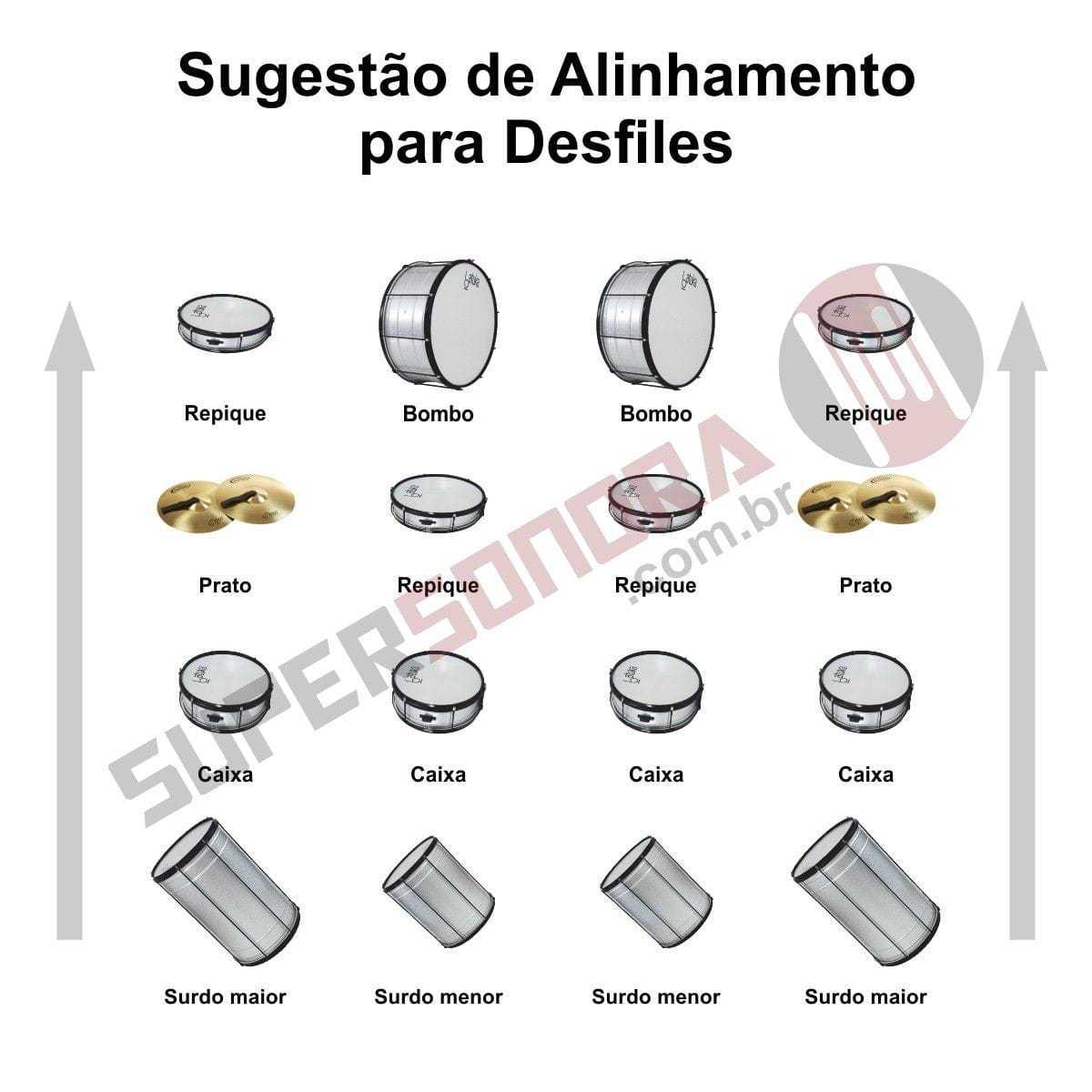 Kit Fanfarra Banda Escolar 18 Instrumentos Percussão - Super Sonora ...