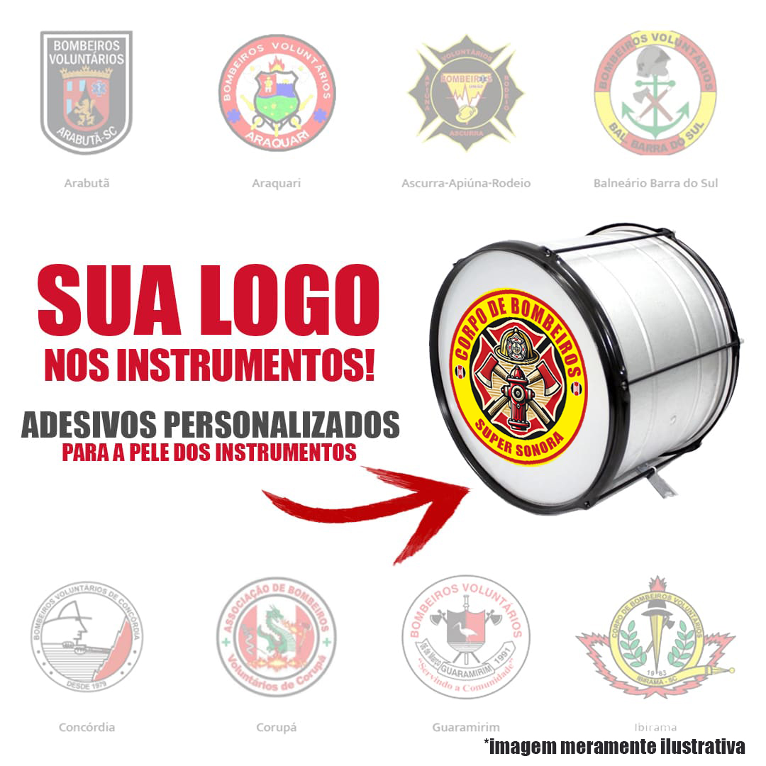 Kit Fanfarra Banda Bombeiros 16 Instrumentos Percussão - Super Sonora ...