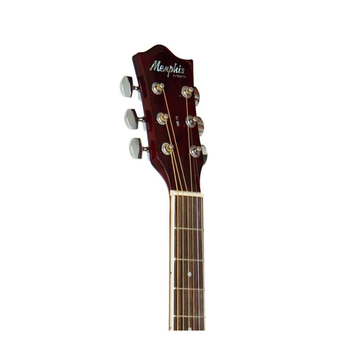 Violão Folk Cutaway Memphis AD-18 Aço Sunburst | Super Sonora - Super ...