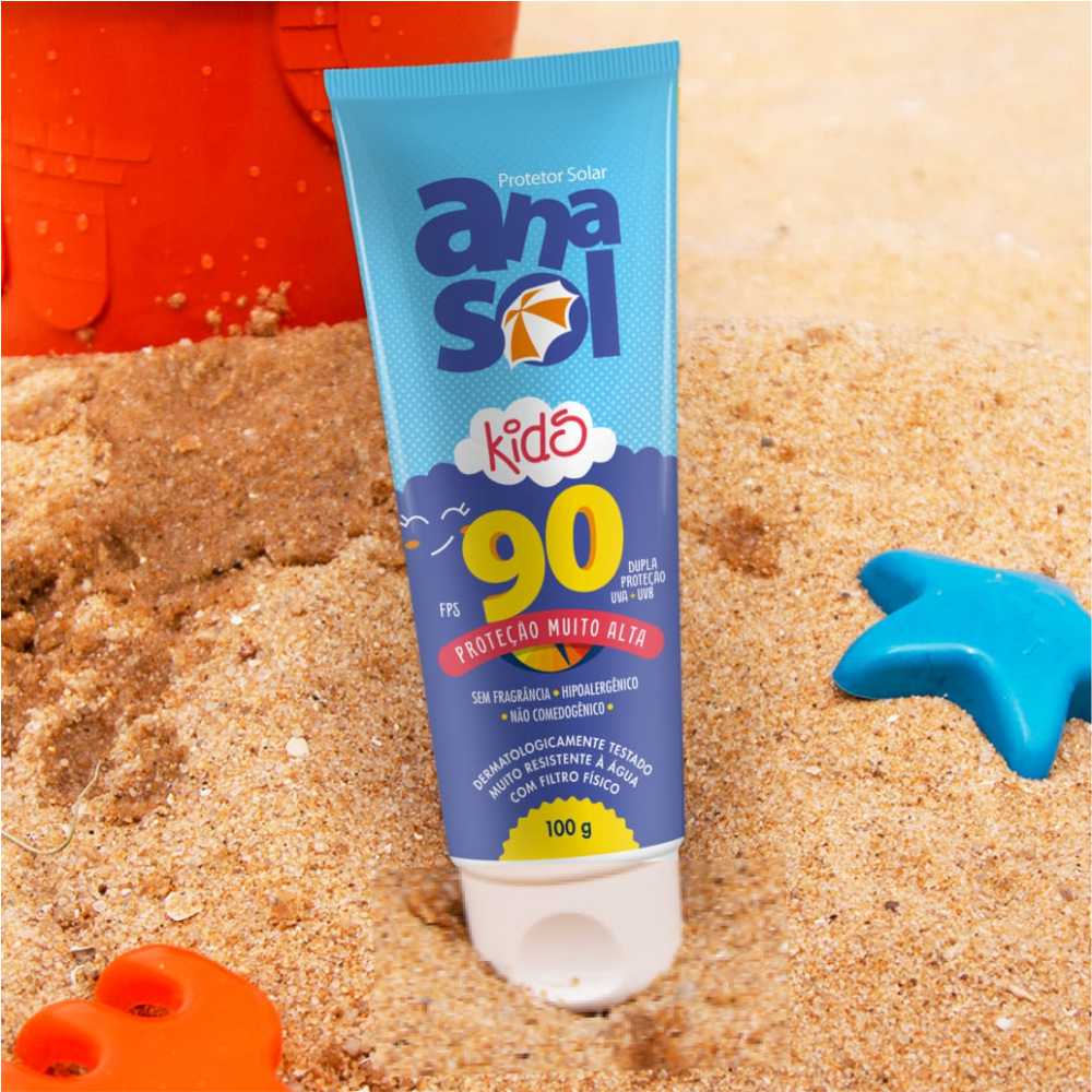 PROTETOR SOLAR KIDS FPS 90 100G ANASOL - Belezar