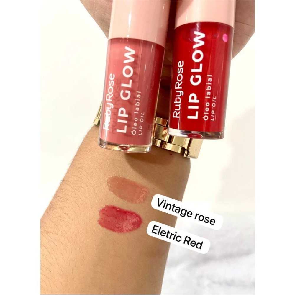 LIP OIL LIP GLOW ELETRIC RED HB-L6502-1 RUBY ROSE - Belezar