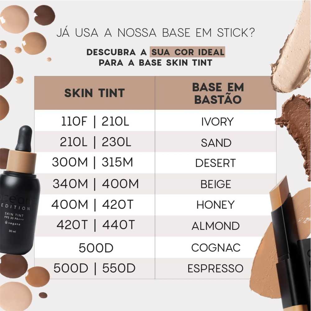 BASE LIQUIDA SKIN TINT EDITION FPS30 340M OCÉANE - Belezar