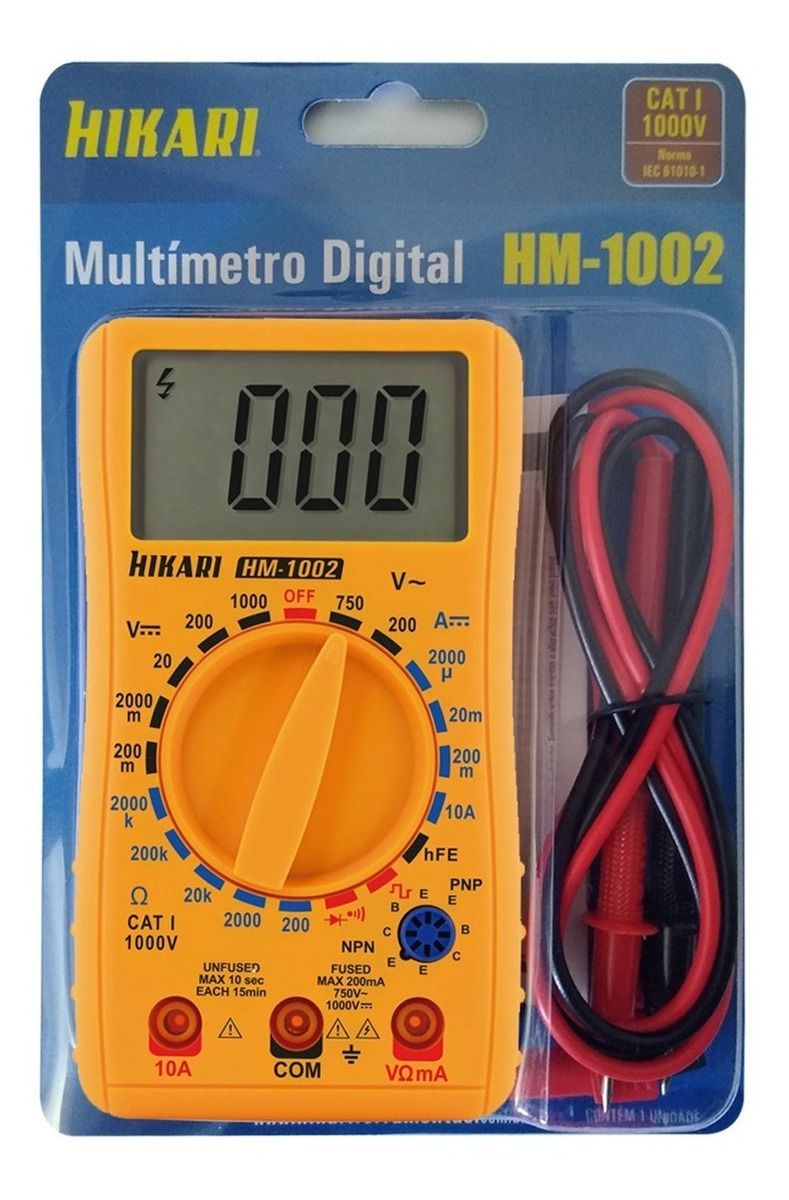 Multímetro Digital Profissional Hm-1002 - Hikari - Redemeke