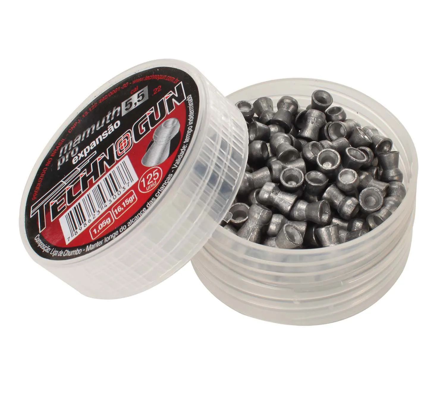 Chumbinho Mamuth Pro - Cal 5,5 - Pote C/ 125 un - Technogun - Redemeke