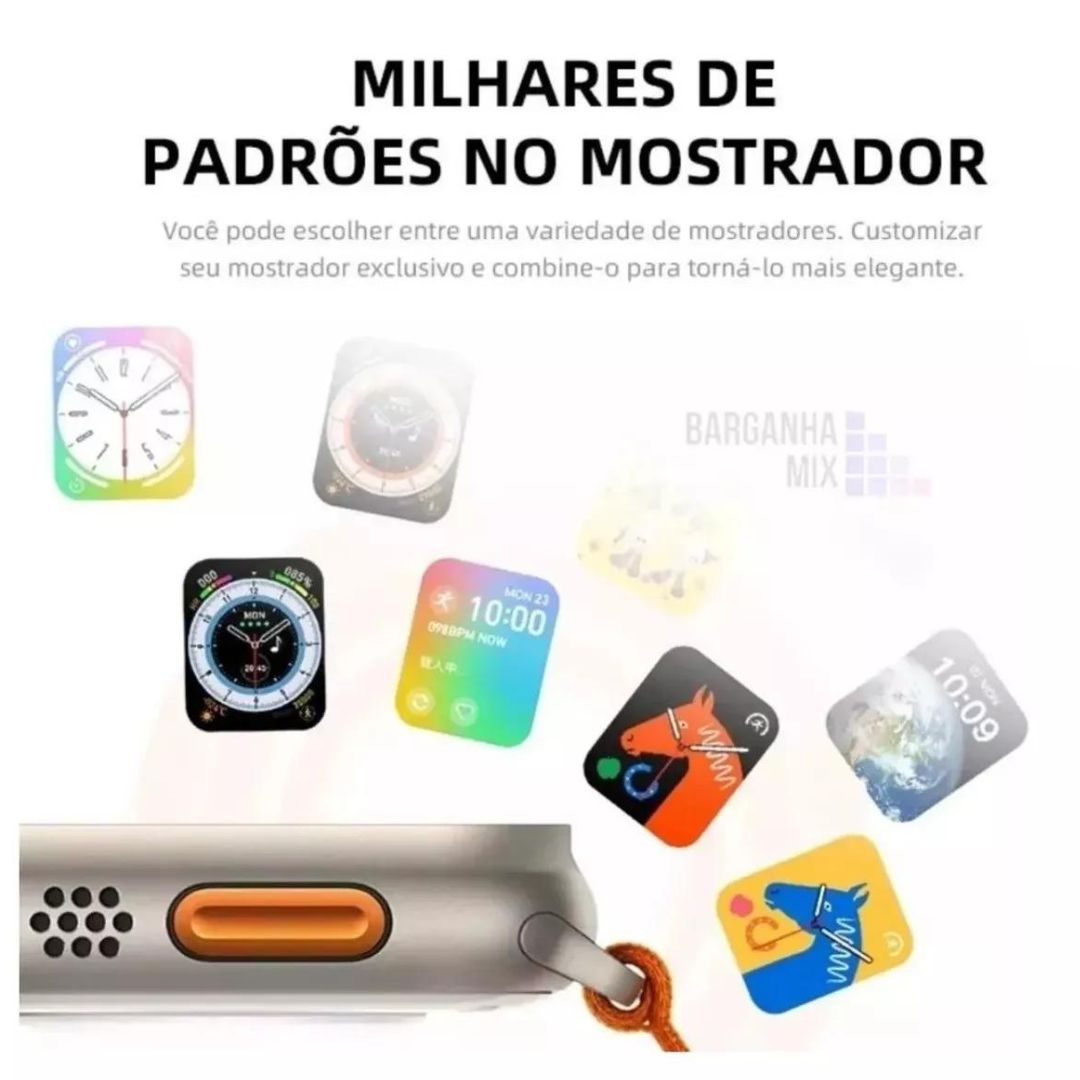 Relogio Smartwatch Inteligente GS8 Ultra Com 4 Pulseiras Khostar - Kleber Variedades