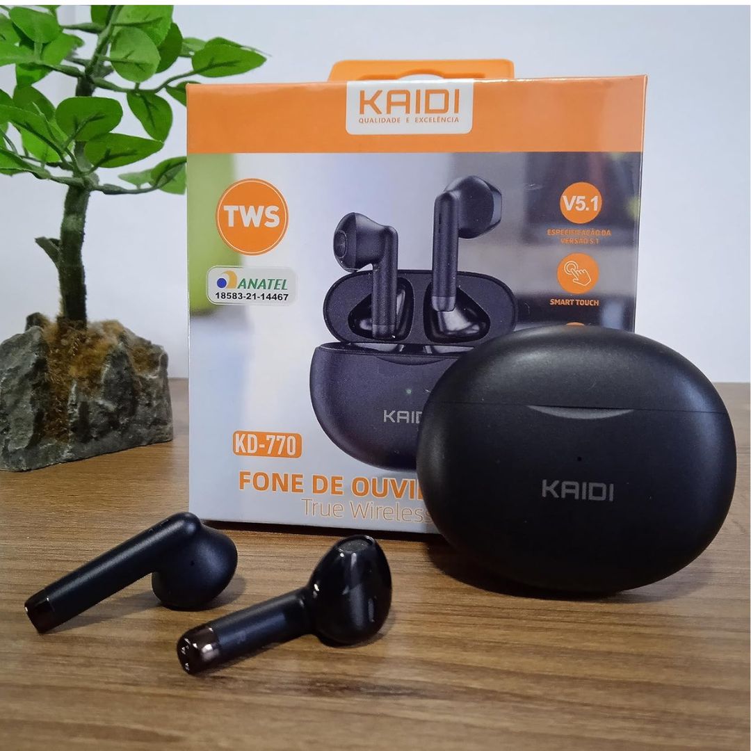 Fone De Ouvido Sem Fio TWS Smart Touch V5.1 Kd-770 Kaidi - Kleber Variedades