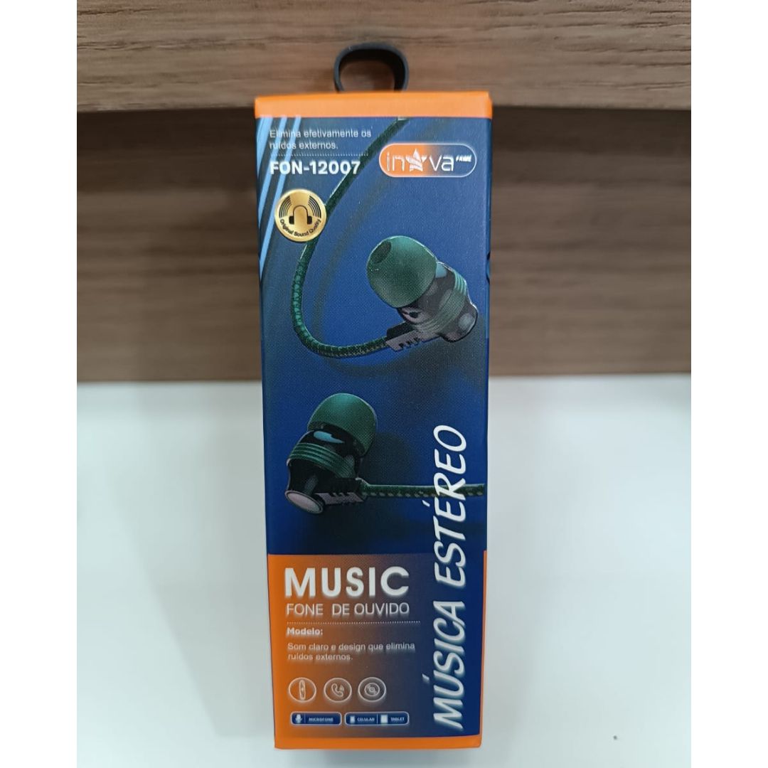 Fone De Ouvido Com Fio Fon-12007 Inova - Kleber Variedades