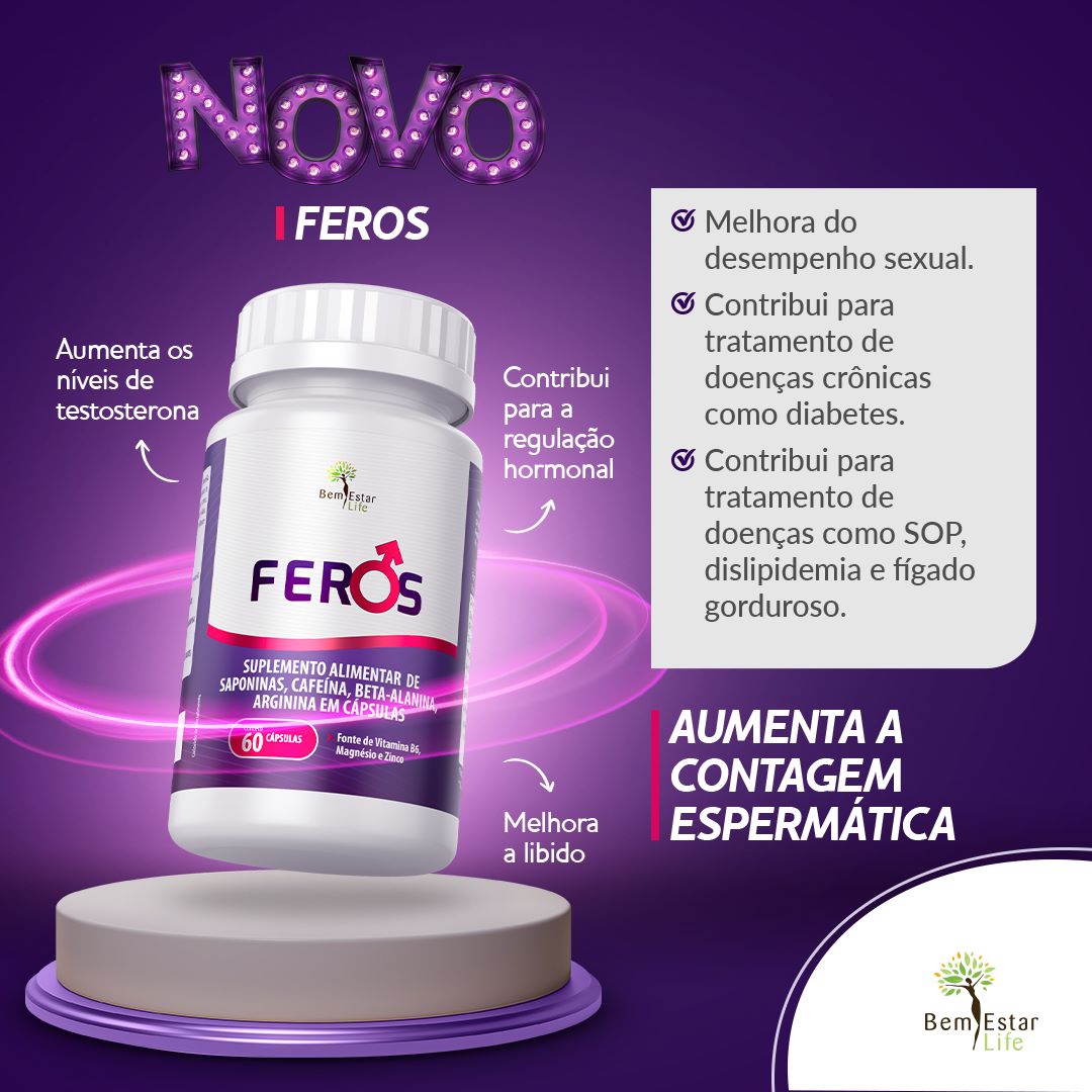 FEROS - COM FENO GREGO - 60 CAPSULAS - Bem Estar Life