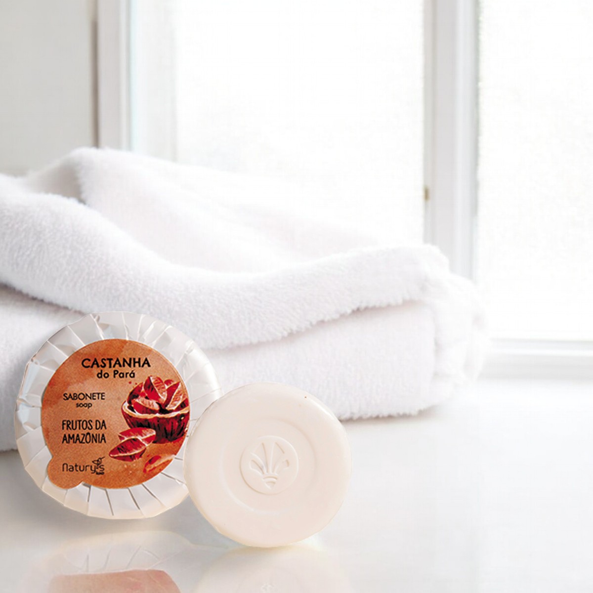 Kit 1000 Sabonetes 20g Castanha do Para Redondo Naturys - Master Hotelaria