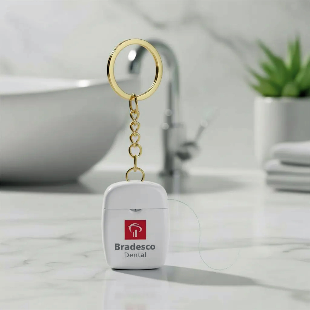 100 Chaveiros Fio Dental 25m Menta Personalizado com sua Logo - Master ...