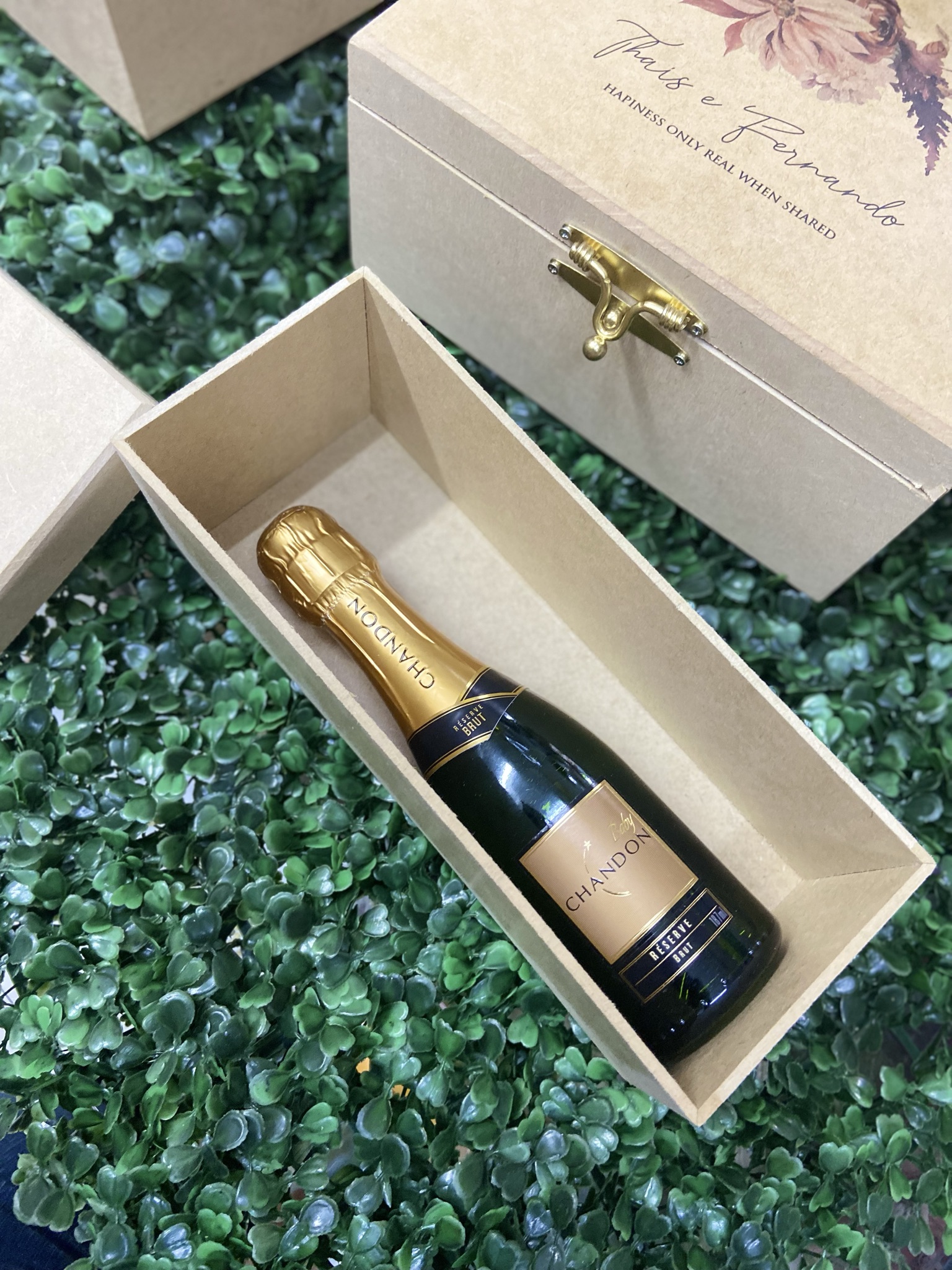 Caixa Chandon Personalizada casamento convite padrinhos - Decoraí ...
