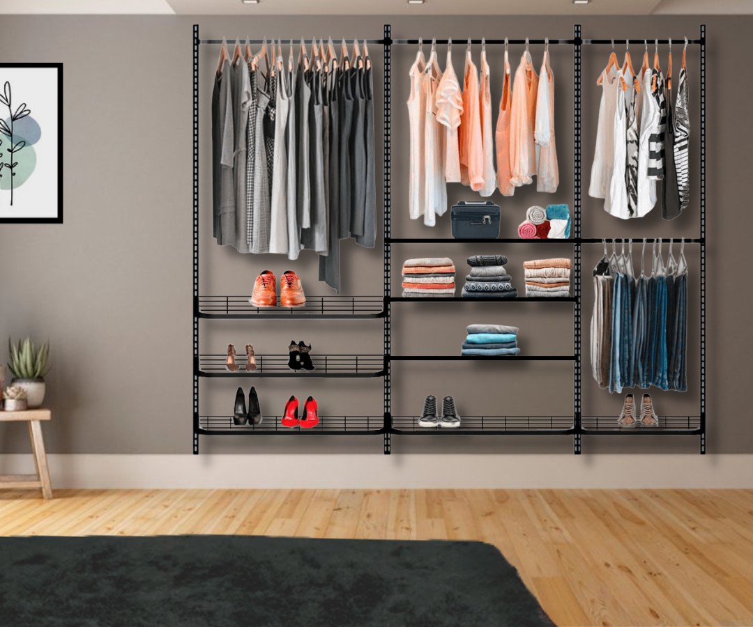 Guarda Roupa Closet Aramado Aberto Armário Modulado Roupeiro 3,70 ...