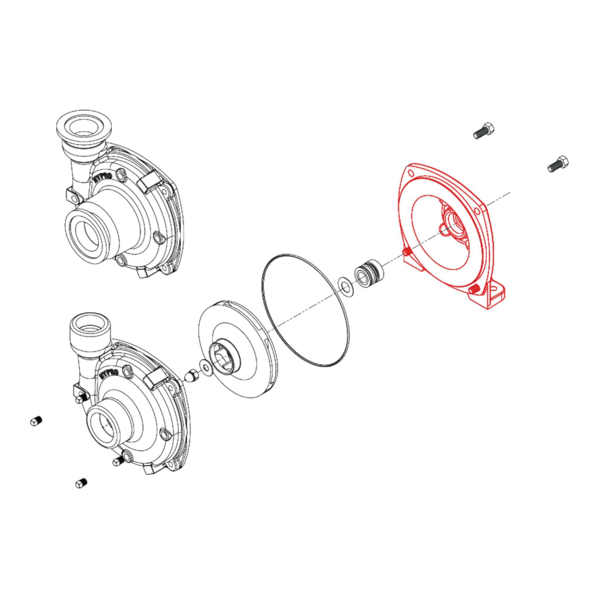 Carcaça Traseira p/ Bombas HYPRO 9303/9306 | 0756-9300S - COMAM ...