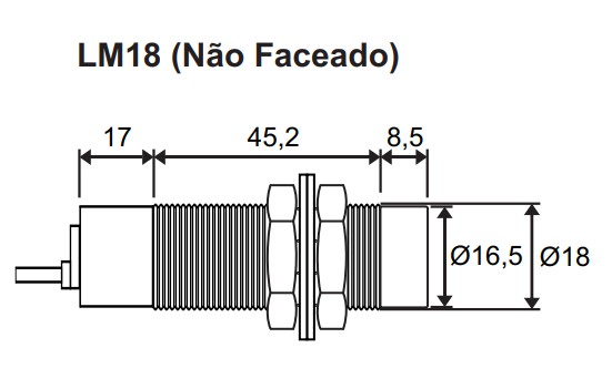 SENSOR INDUTIVO LM18-3008PC - PNP - NA+NF - JNG - Loja Geramax