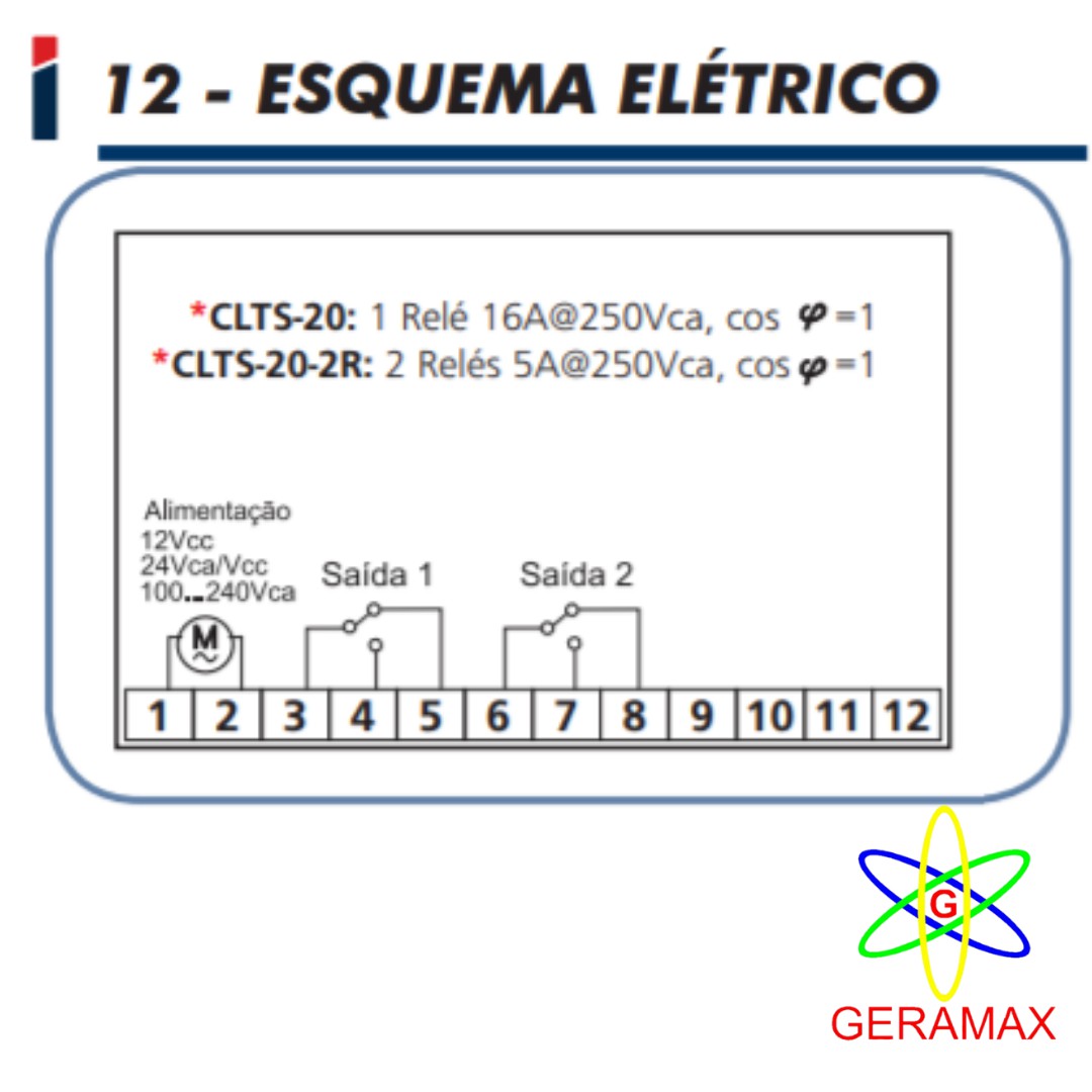 RELE PROGRAMADOR HORARIO 12VCC 2 RELE NA SAIDA CLTS-20 1R CLIP - Loja ...