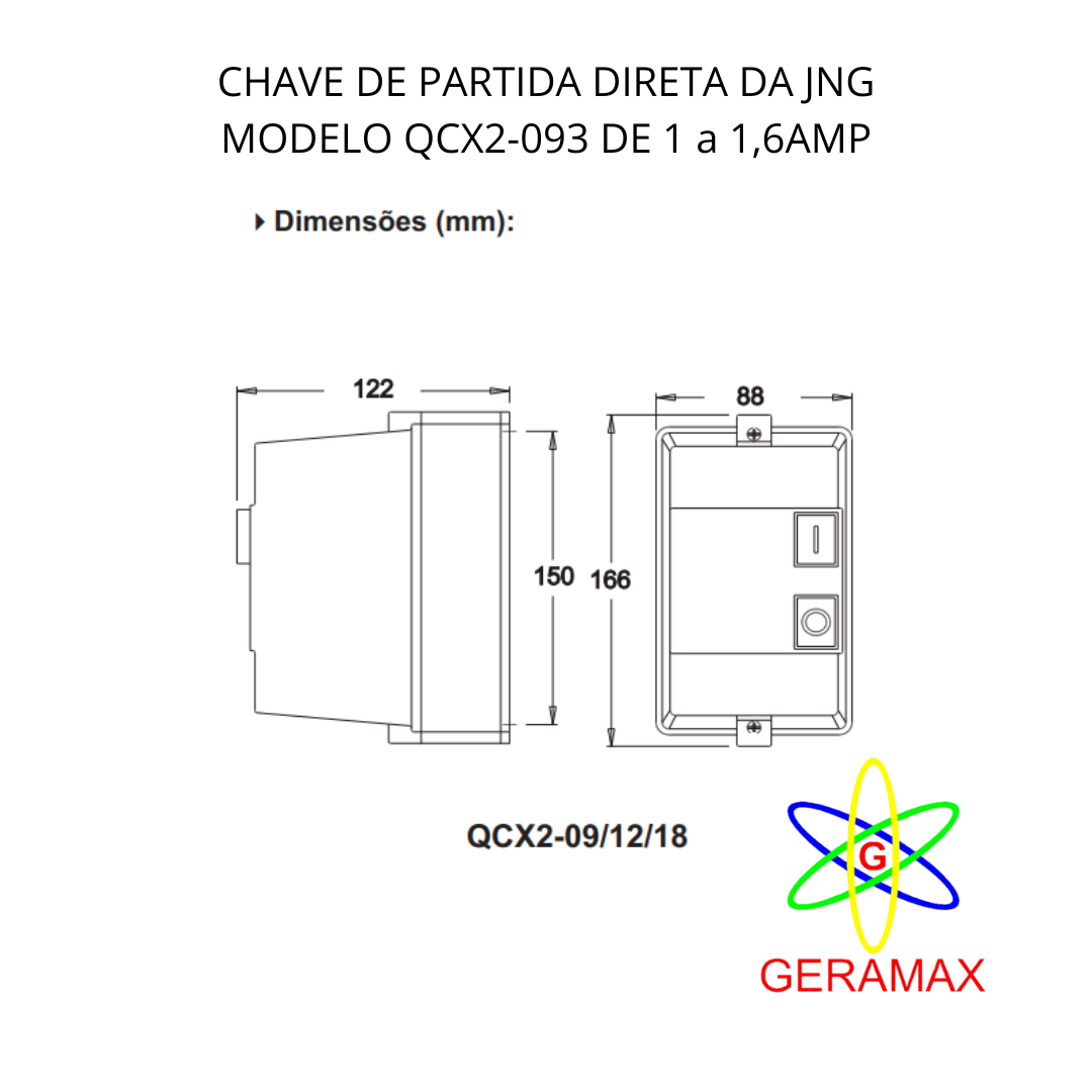 CHAVE MAGNETICA QCX2-093 - 1.6~2.5A | Loja Geramax - Loja Geramax