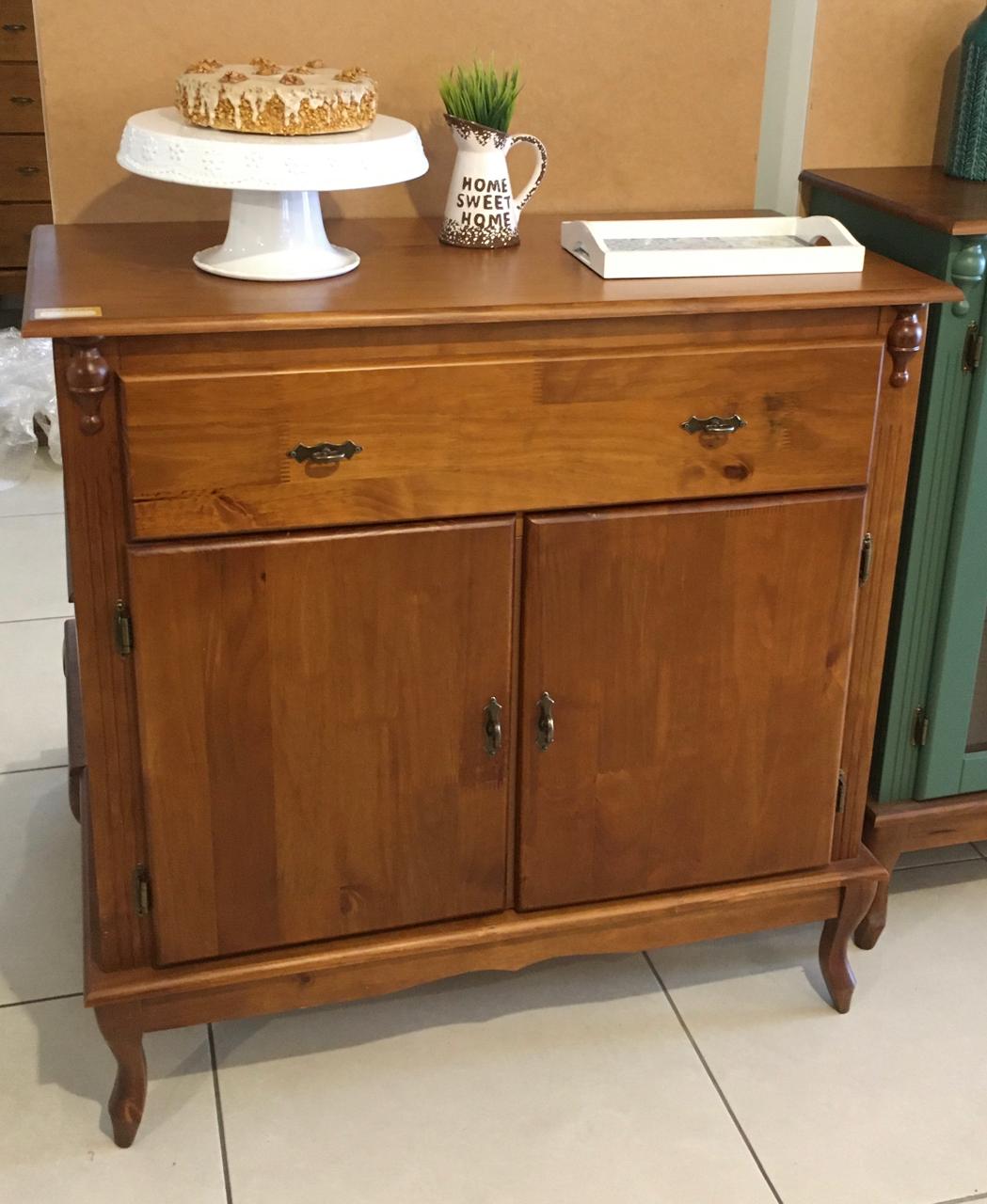 Balcão 2 portas madeira, 1 gaveta cod 1037 - Casa Diló Móveis