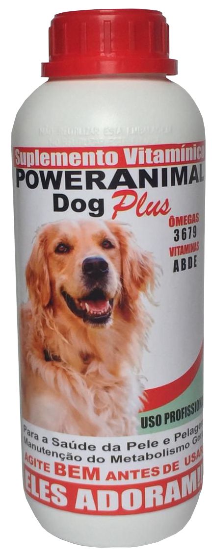 PowerAnimal Dog Plus - Uso Profissional - 2 Litros - c/ Omegas 3,6,7 e ...
