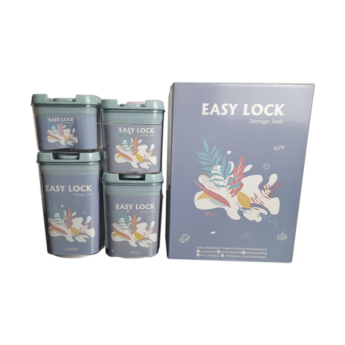 Pote Hermético Organizador Alimentos Easy Lock 4 Peças - Outlet Bragante