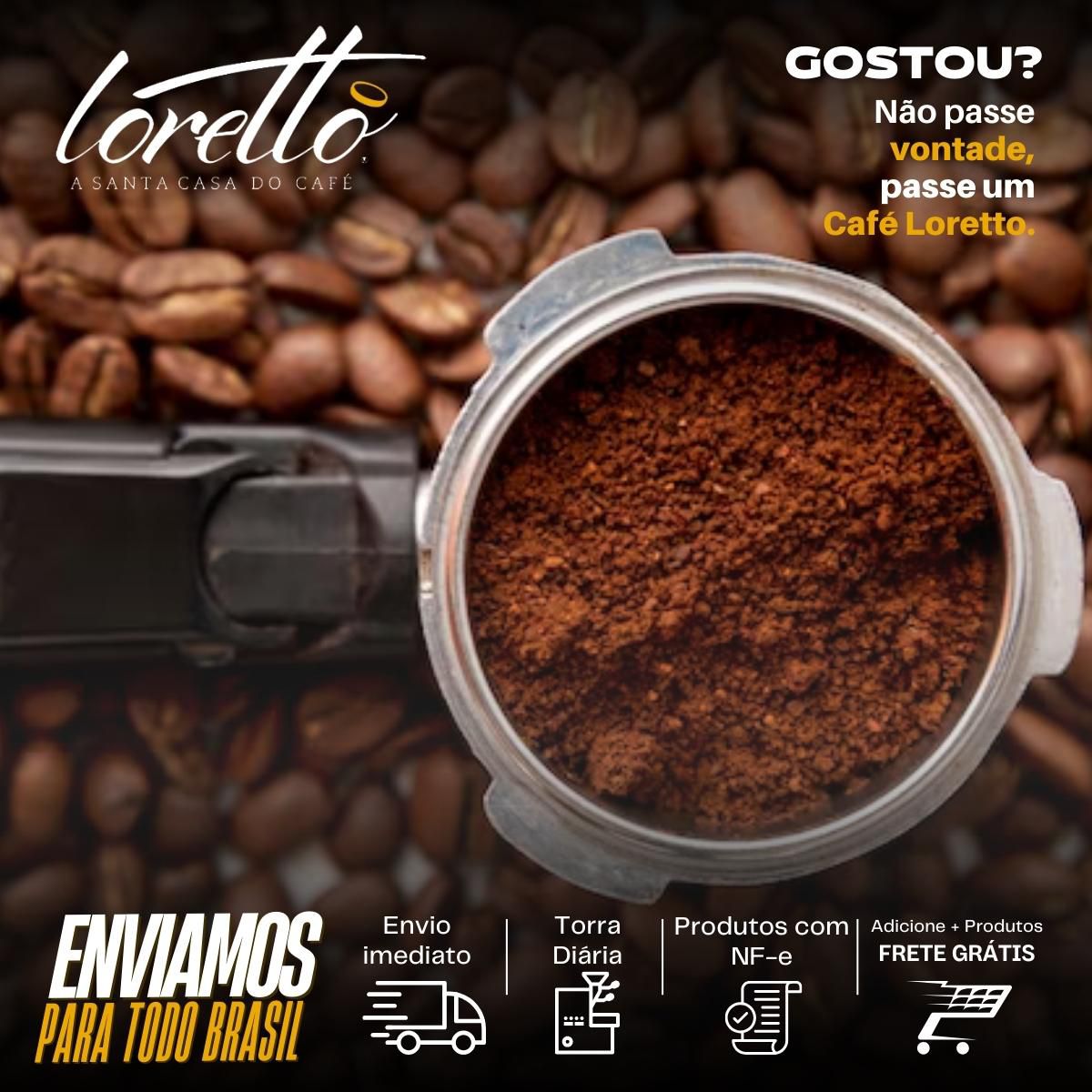 Café em Grãos Torrado e Moído Arábica Loretto Qualidade Superior ...