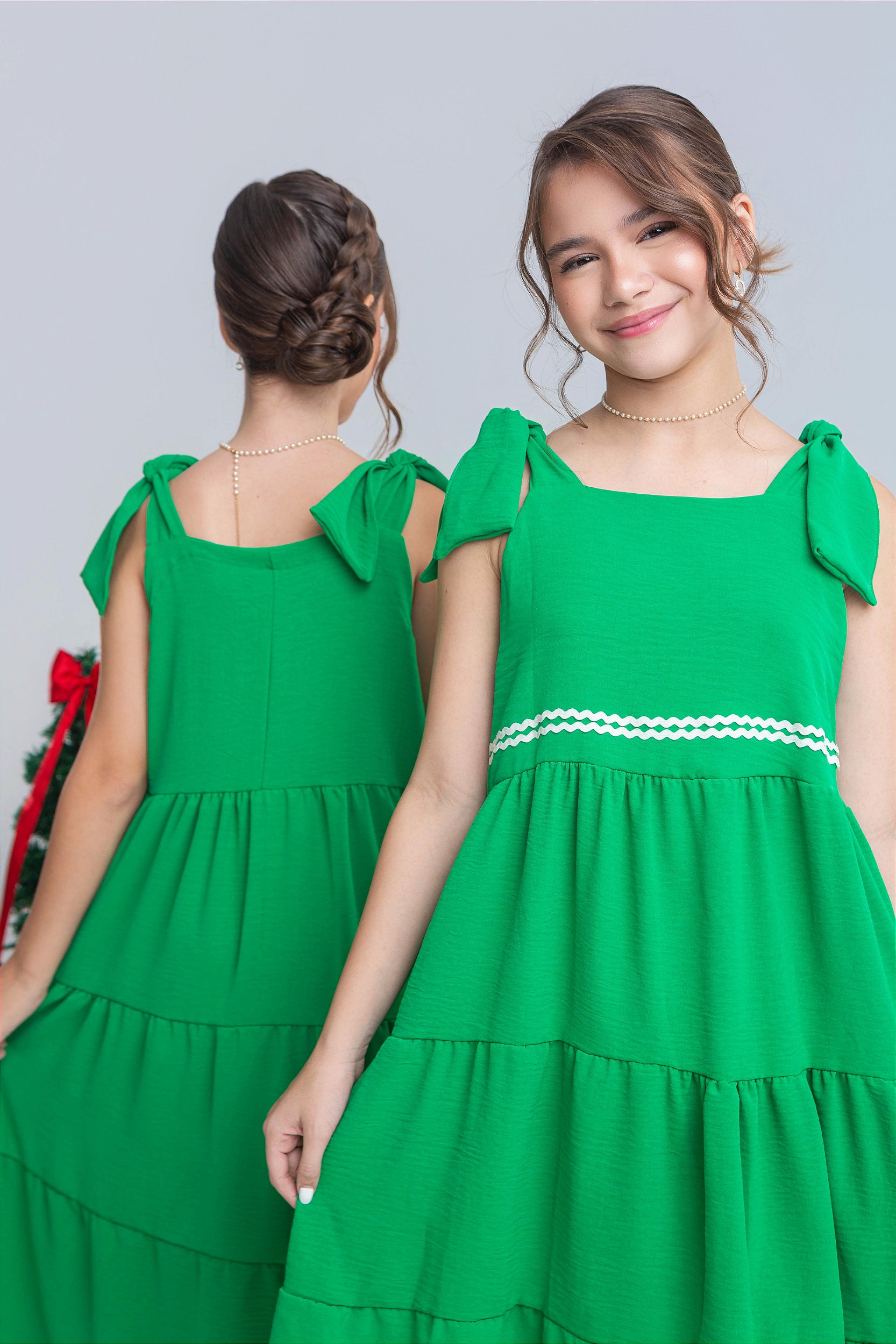 Vestido menina verde - Amendoa Kids - Moda Meninas premium