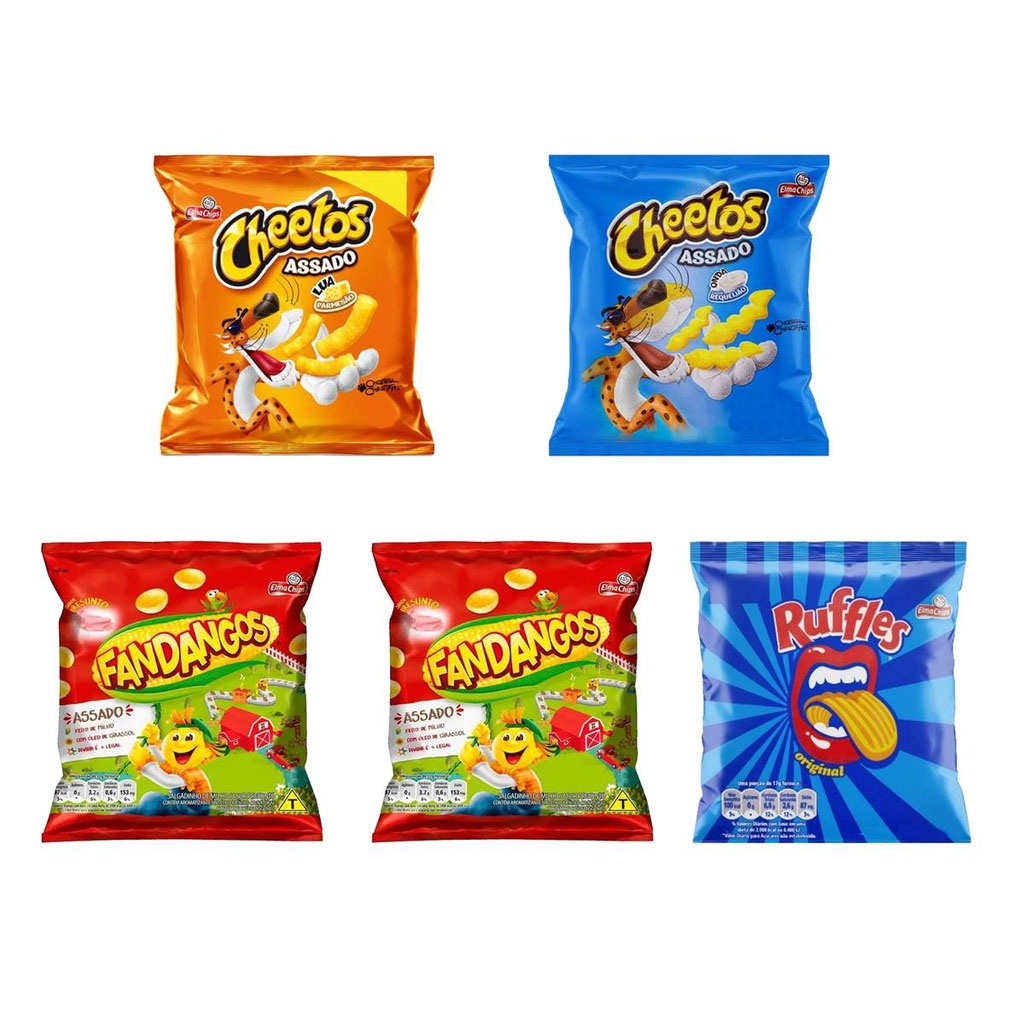 Kit Lanchinho Elma Chips Salgadinho Sortido 98G - 5 Unidades - Alegra Festa - Artigos para Festas
