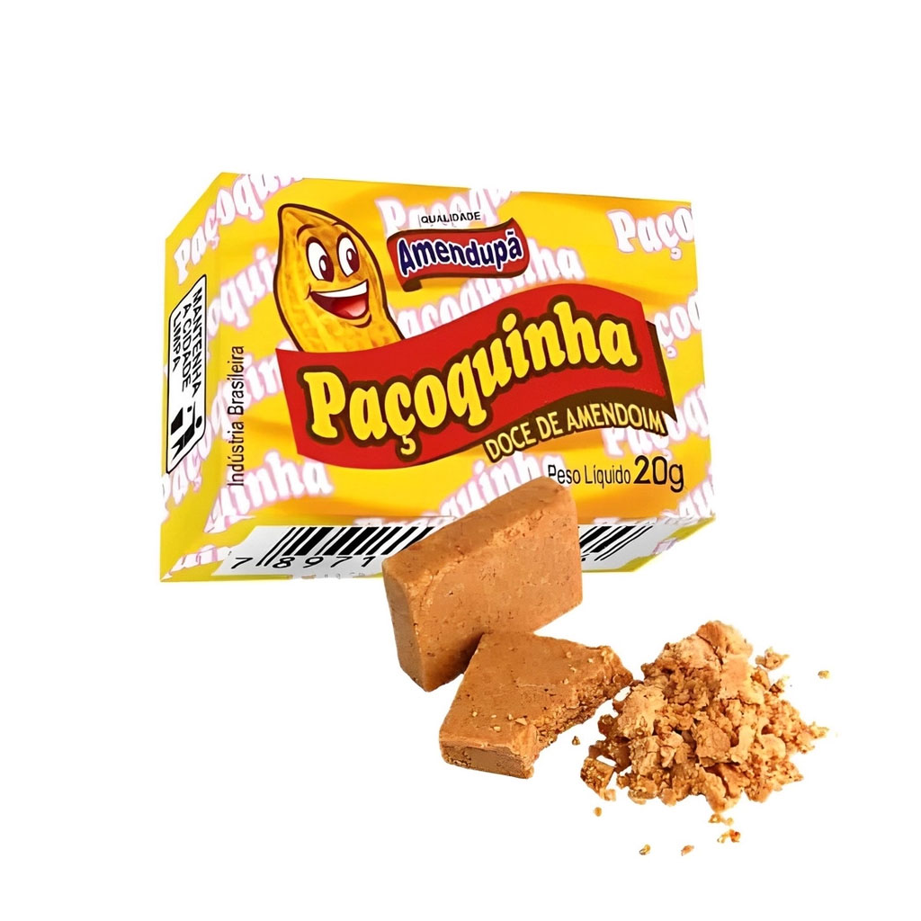 Paçoca Quadrada Paçoquinha Caixa 50 Unidades - 1kg - Amendupã - Alegra ...