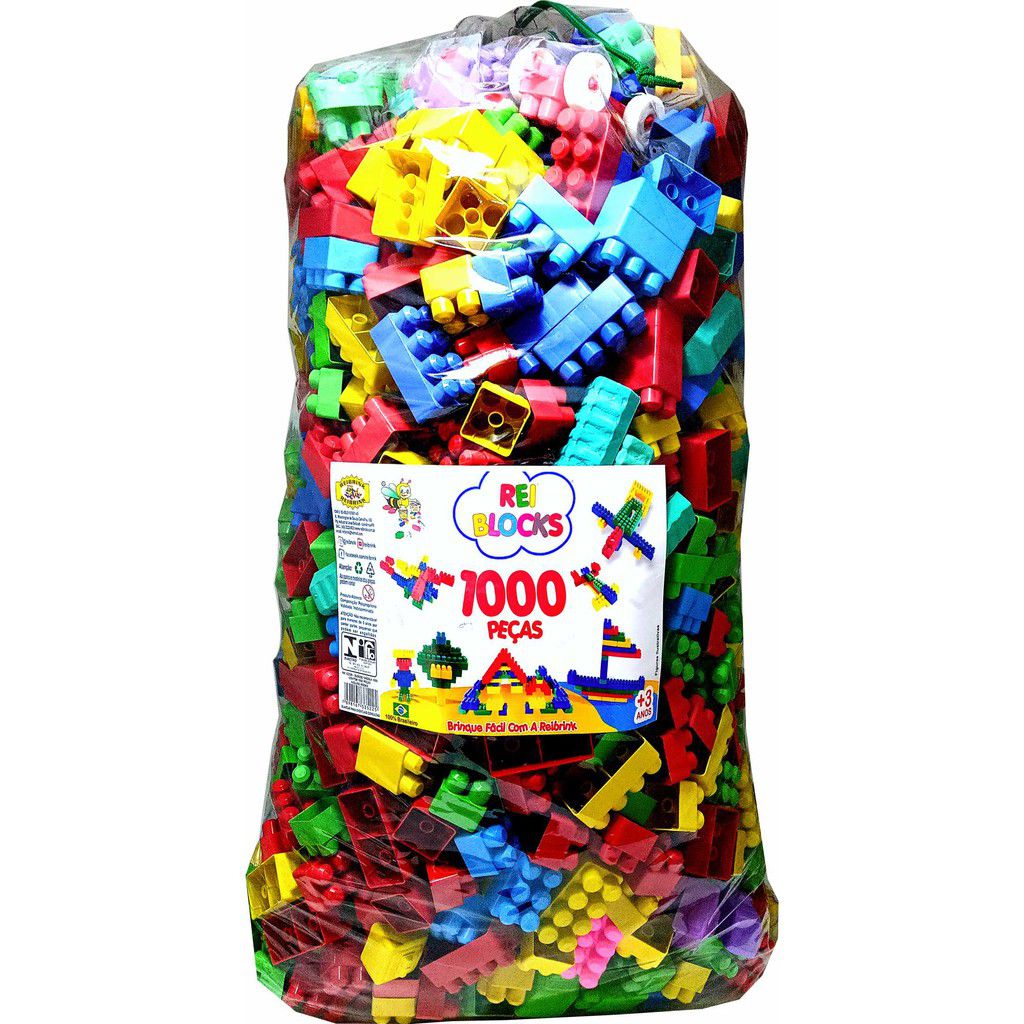 BLOCOS DE MONTAR 1000 PEÇAS REIBRINK - Rei Blocks Store