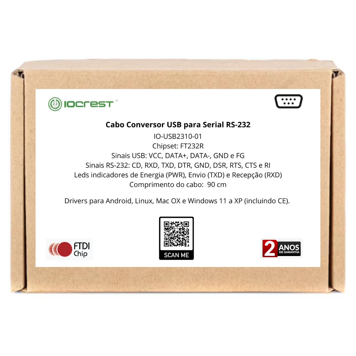 Cabo Conversor Adaptador Usb Serial RS232 FTDI FT232R - Comercial ...