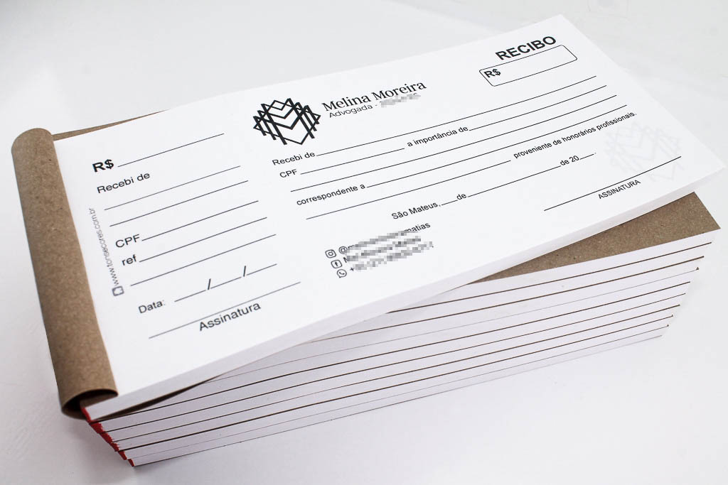 Bloco de recibo 9x20cm personalizado com a sua marca - Tonsecores: sua ...