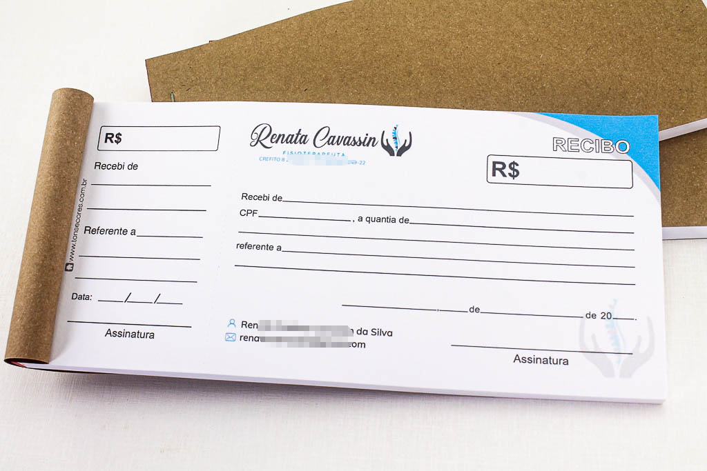 Bloco de recibo personalizado 3 unid - Tonsecores: sua gráfica online!