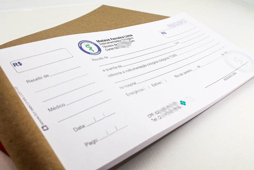 Bloco de recibo personalizado 3 unid - Tonsecores: sua gráfica online!