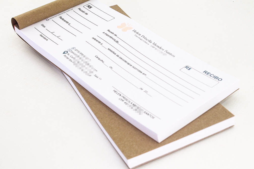 Bloco de recibo personalizado 3 unid - Tonsecores: sua gráfica online!