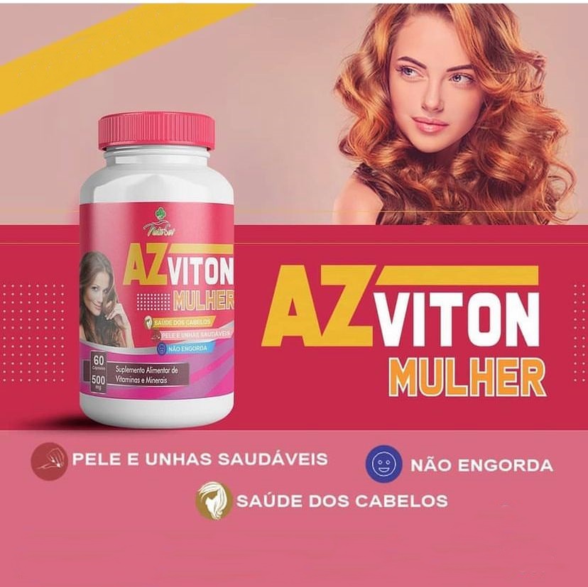 Az Viton Mulher 120 Caps Vitamina para Cabelo, Pele e Unhas - Zero Kaps ...