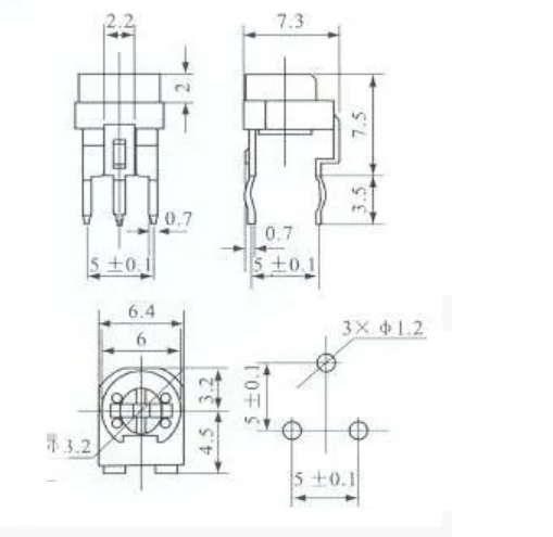 MINI POTENCIOMETRO TRIMPOT HORIZONTAL 2K2 - eletronicanaweb