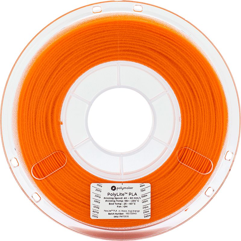 Polylite PLA PRO Orange 1,75mm 1Kg - Materializa Tecnologia