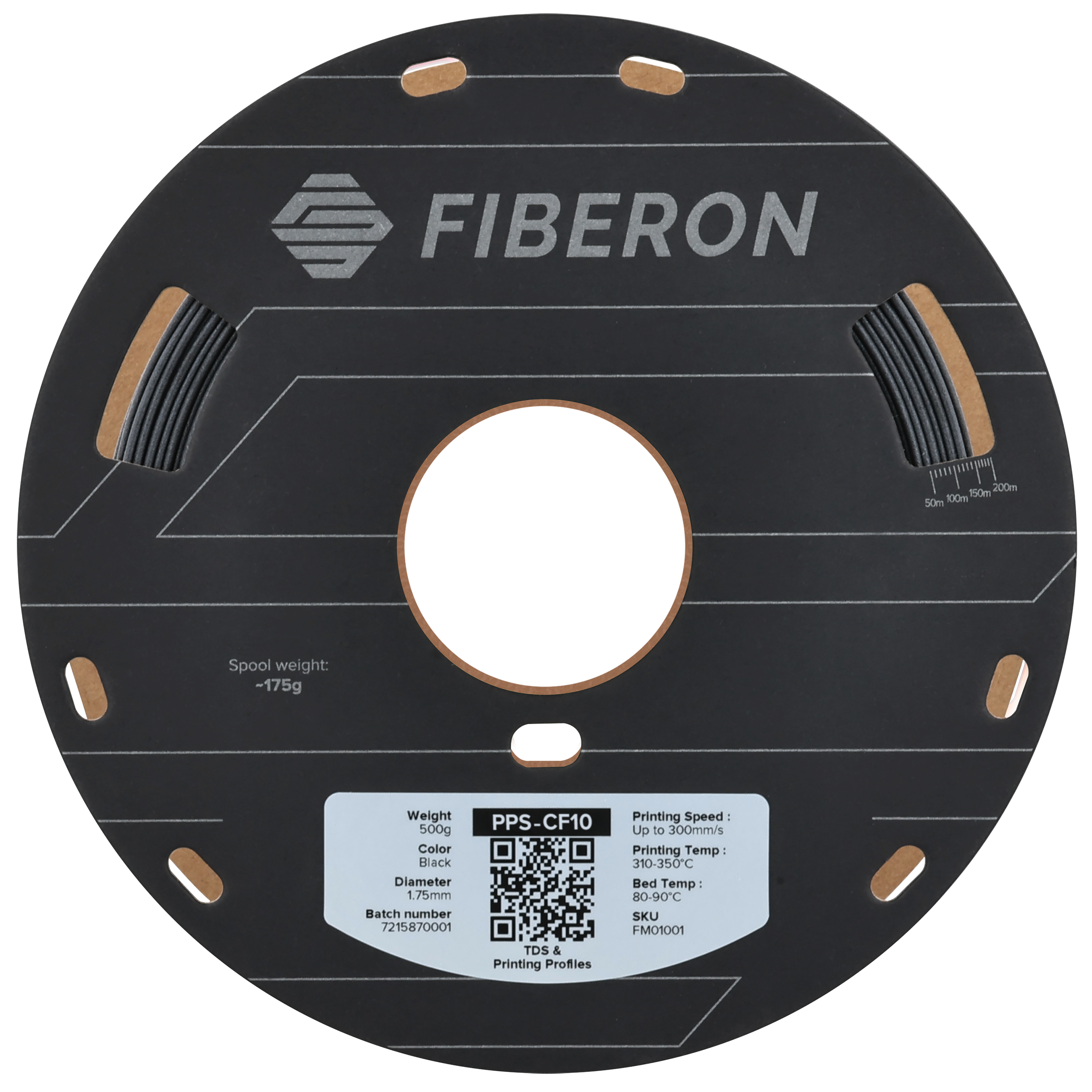 Fiberon™ PPS-CF10 Black 1,75mm 0,5kg - Materializa Tecnologia