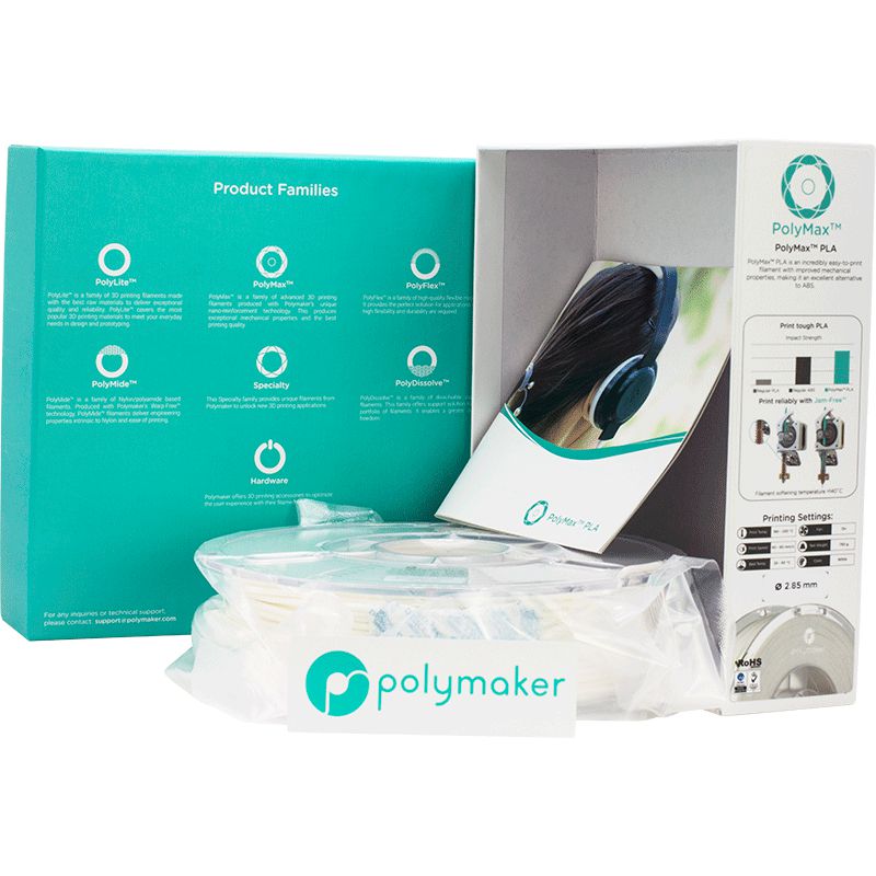 Polymax PLA White 2,85mm 0,75Kg - Materializa Tecnologia