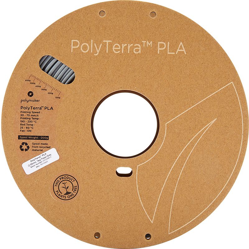 Polyterra PLA Grey Fossil 2,85mm 1Kg - Materializa Tecnologia