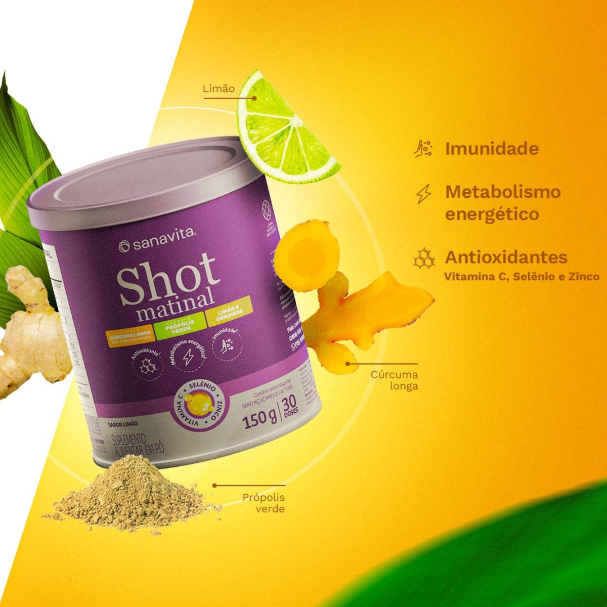 Shot Matinal 150g Limão - Sanavita| Nutrione Suplementos - Nutrione ...